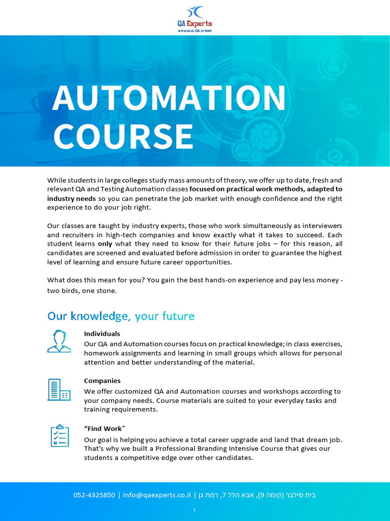 Automation Course Syllabus | PDF | Selenium (Software) | Computing