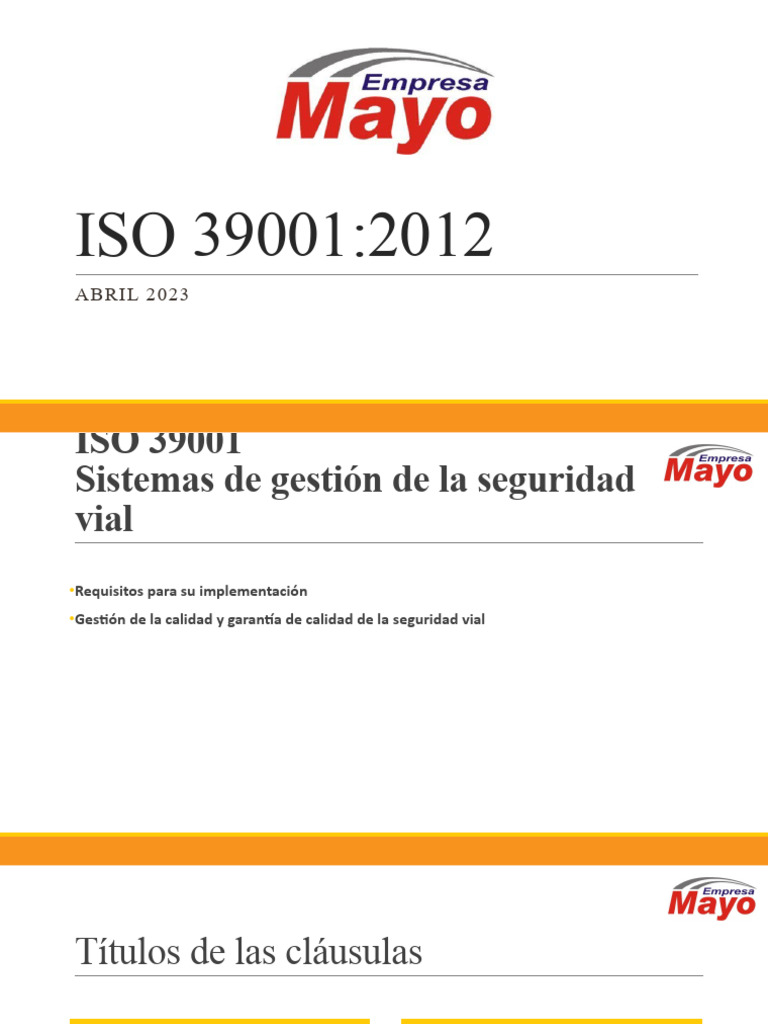Implementación de ISO 39001: Seguridad Vial | PDF | Organización ...