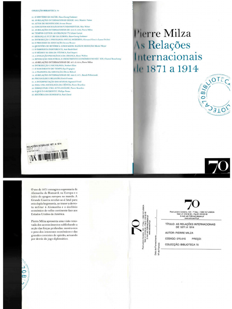 2 - As Relações Internacionais de 1871 A 1914 - Pierre Milza | PDF