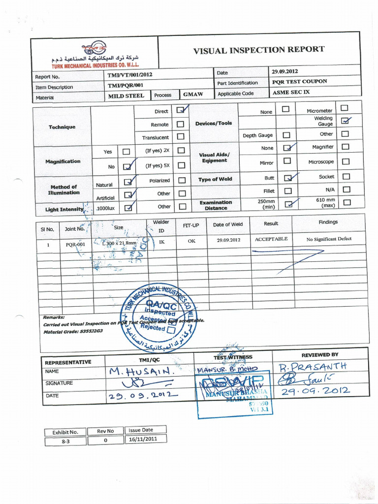 1) TMI-PQR-001-GMAW Process | PDF