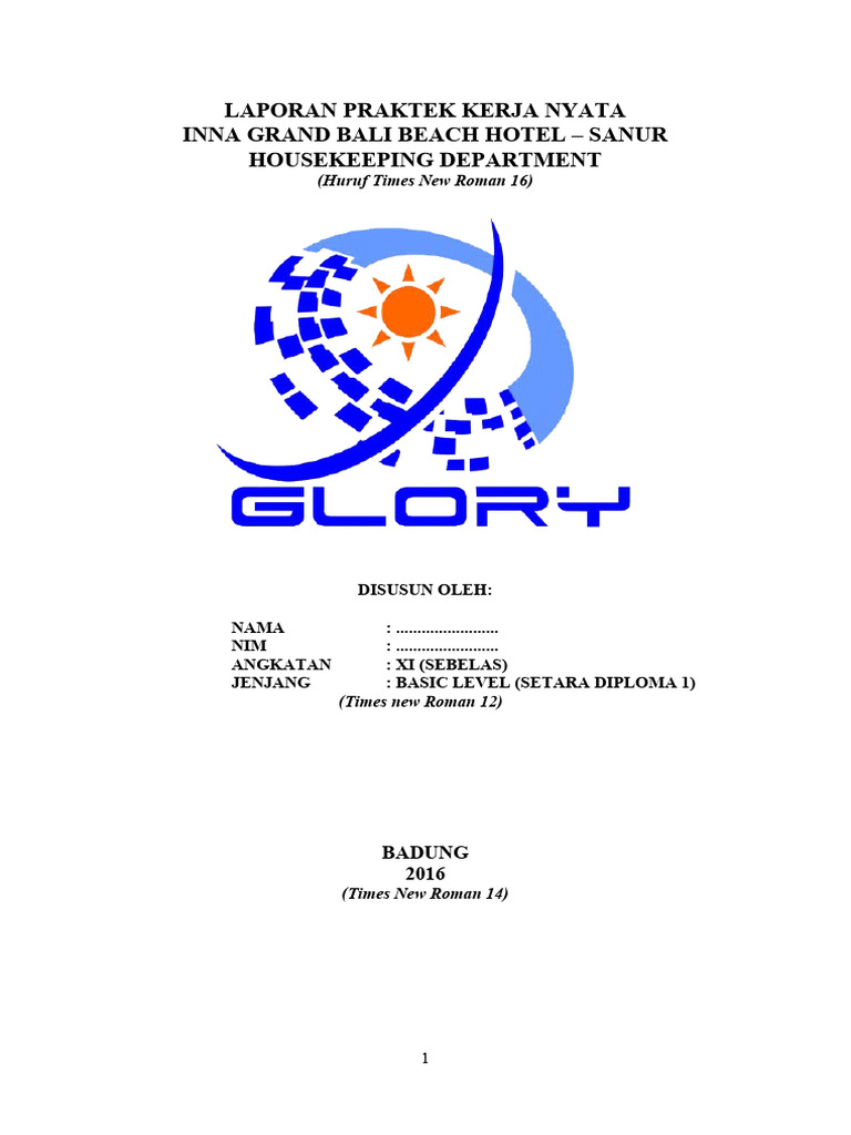 Format Laporan Training TATA GRAHA | PDF