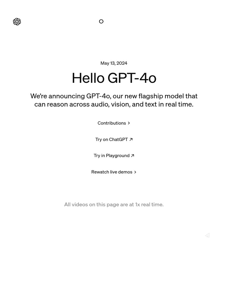 Hello GPT-4o - OpenAI | PDF | Computing