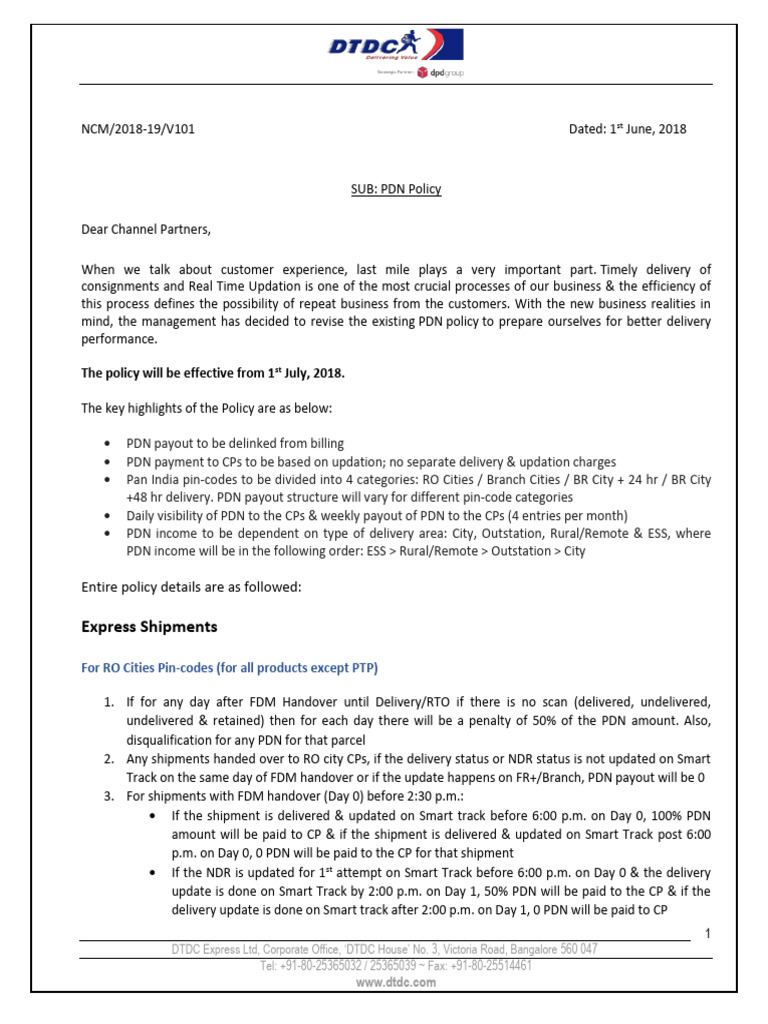 PDN Policy Consolidated Final | PDF | Economies