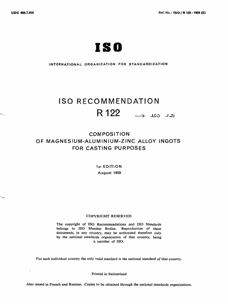 ISO R 00122-1959 Scan | PDF