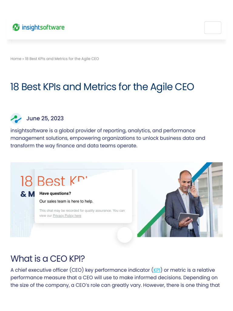 18 Best KPIs and Metrics For The Agile CEO - Insi | PDF | Performance ...