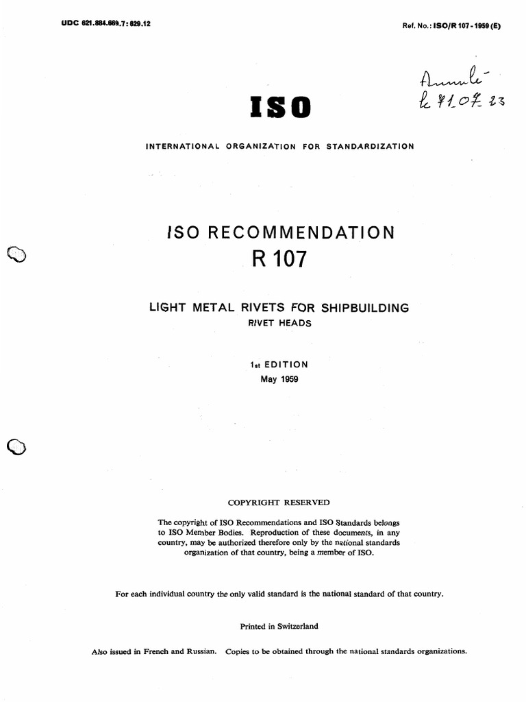 ISO R 00107-1959 scan | PDF