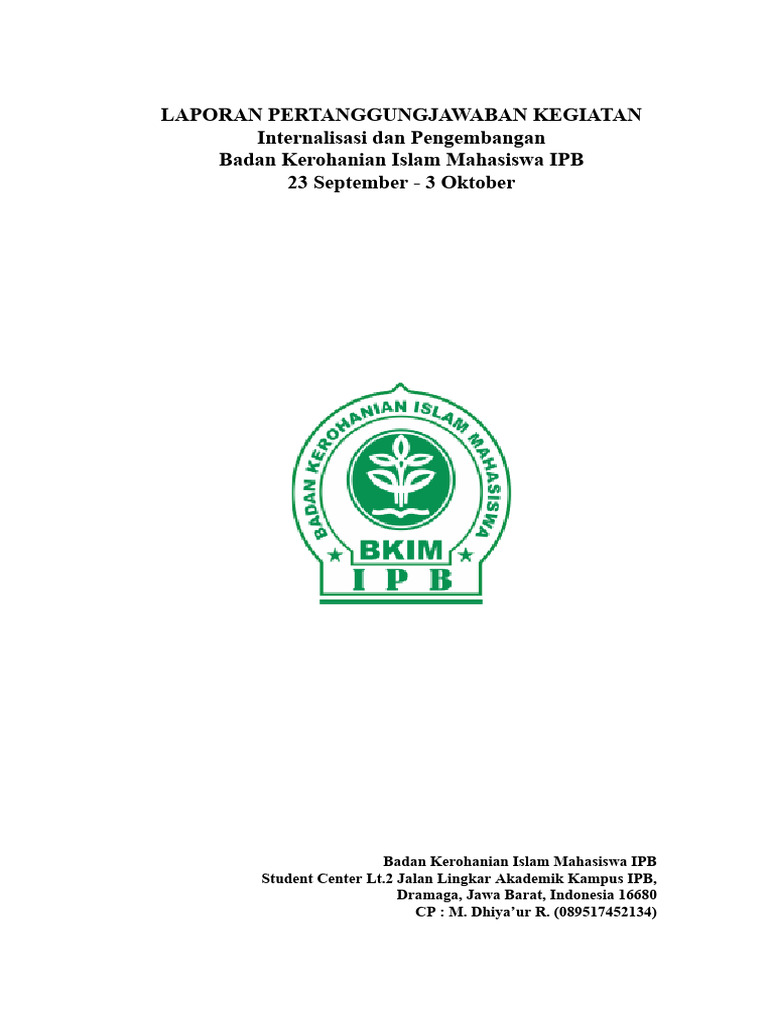 LPJ Internalisasi dan Pengembangan Sumberdaya Manusia Final.docx-signed | PDF