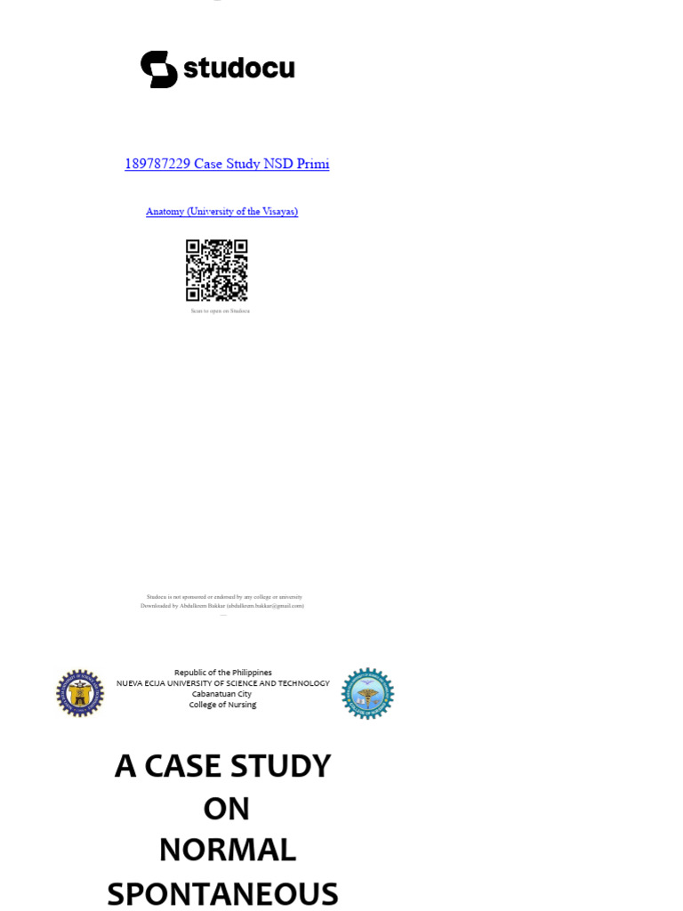 Case Study on Normal Spontaneous Delivery | PDF | Childbirth ...