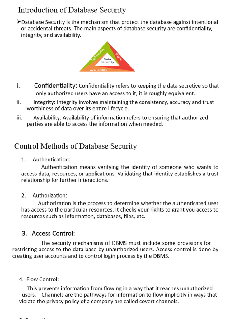 Introduction Of Database Security Pdf Information Security Databases