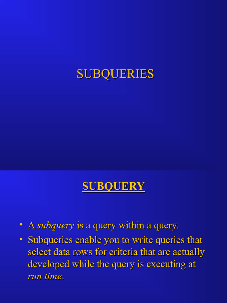 Subquery in Operator | PDF | Software Engineering | Data Management