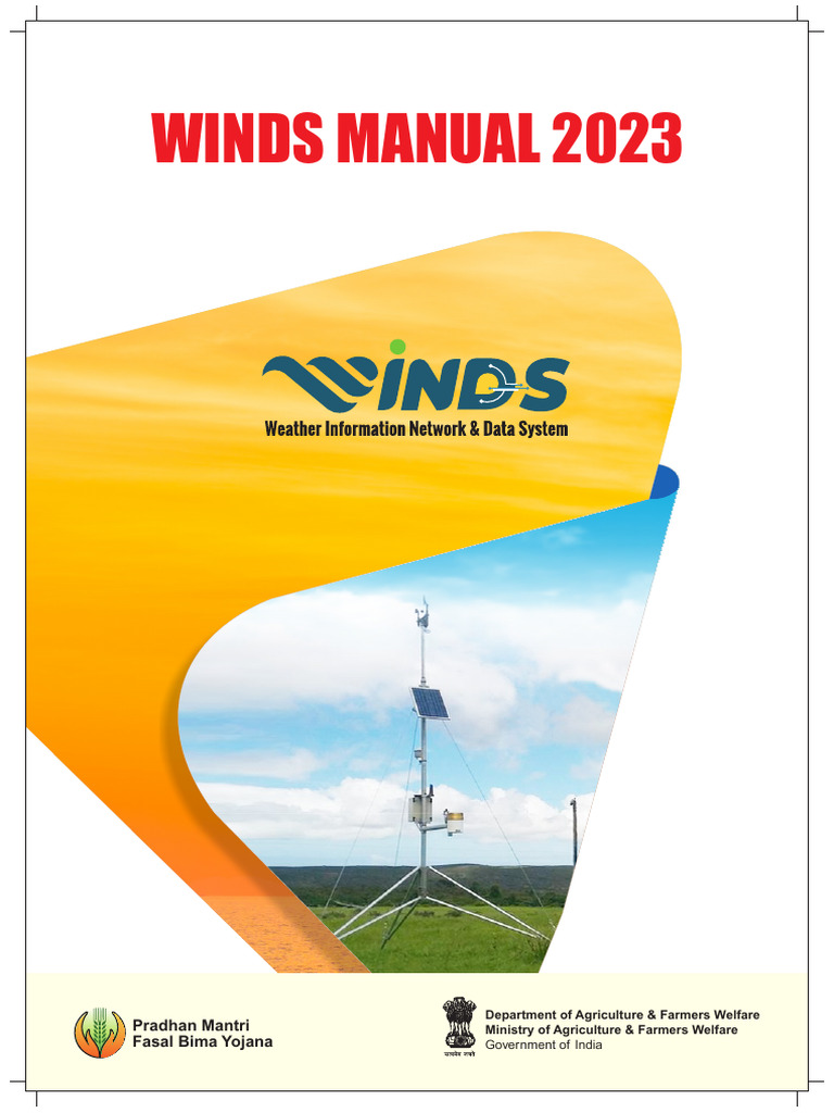 PMFBY WINDS Manual 2023 For Hyperlocal Weather Data Procurement 120923 ...