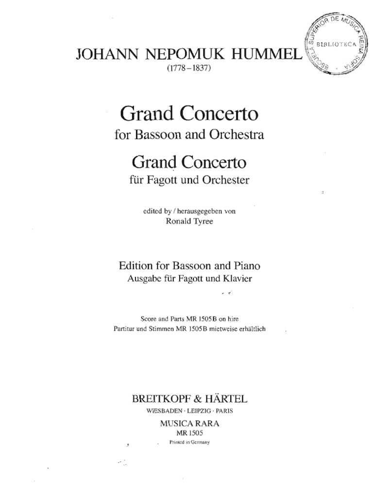 Hummel - Concerto para Fagote | PDF