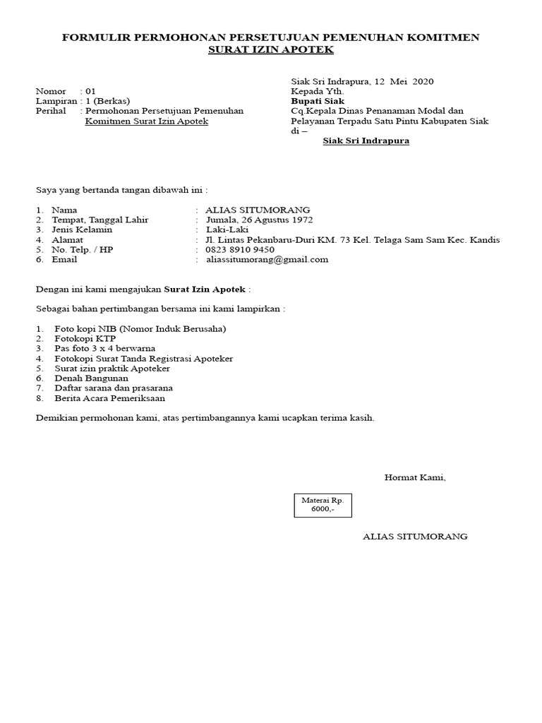 Surat Izin Apotek | PDF