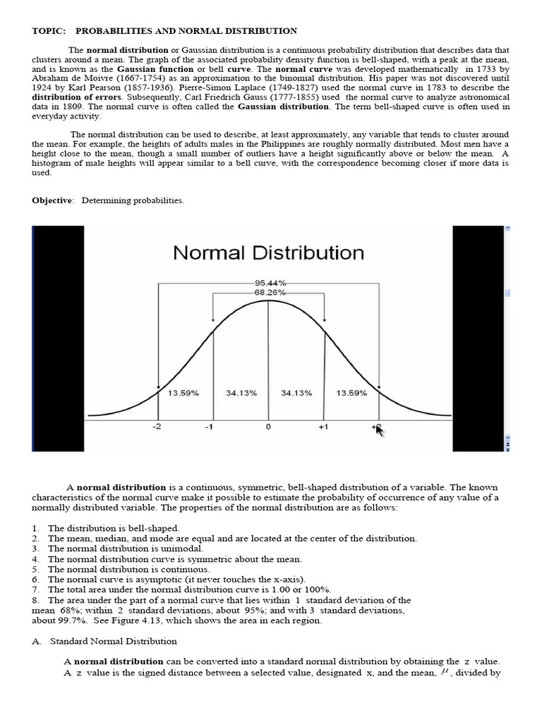 Determining Probabilities | PDF | Normal Distribution | Probability Distribution