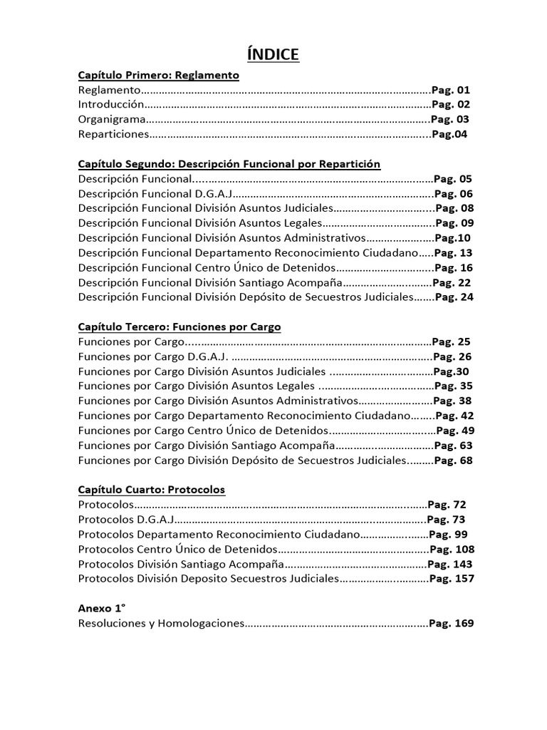 Reglamento, Funciones y Protocolo, Con Indice Dgaj 18-01-24 | PDF ...
