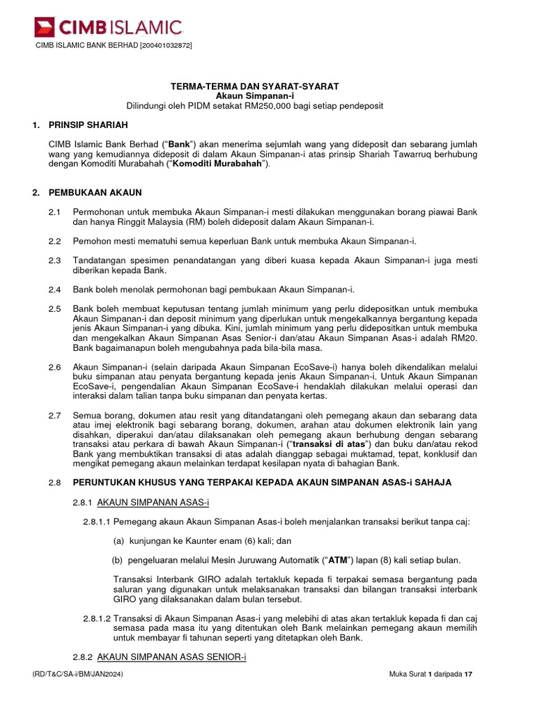 Savings Account I TNC BM | PDF