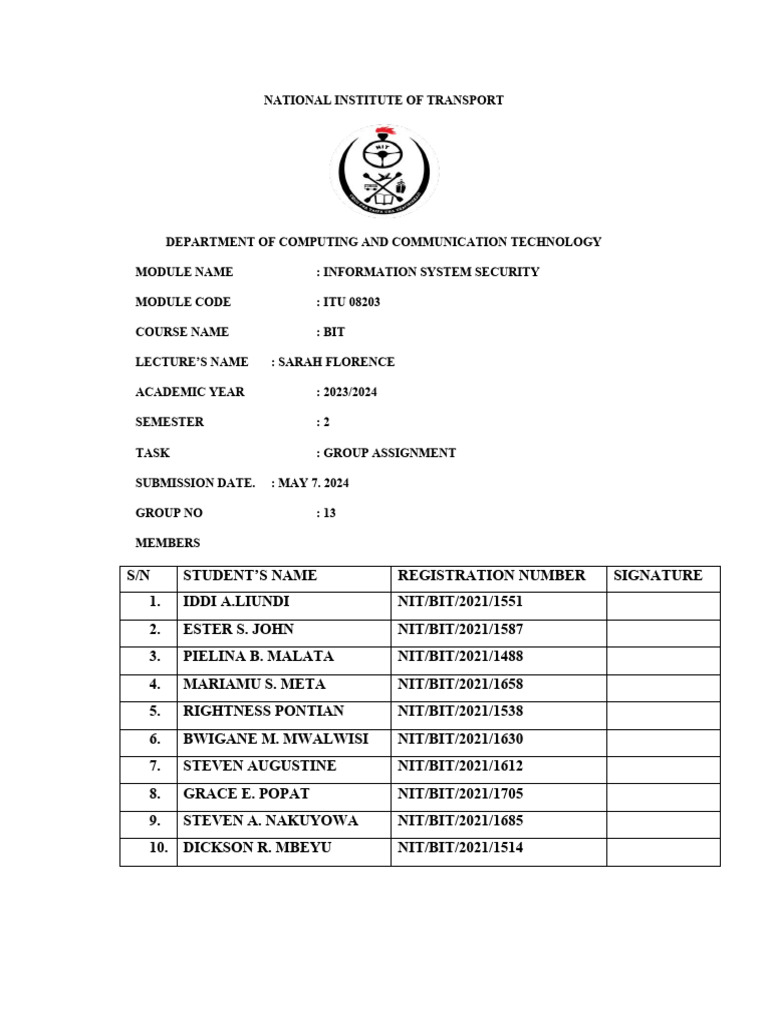 Madam Sarah Assignment 1 | PDF | Transport Layer Security | Password
