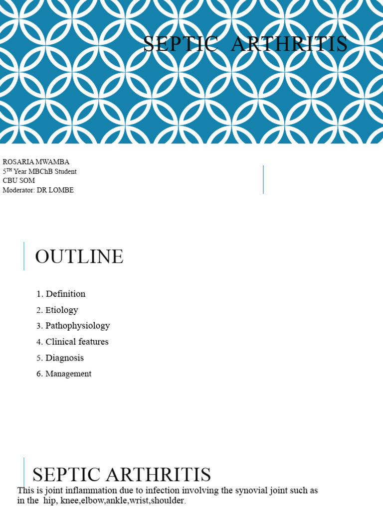 Septic Arthritis Presentation | PDF | Inflammation | Arthritis