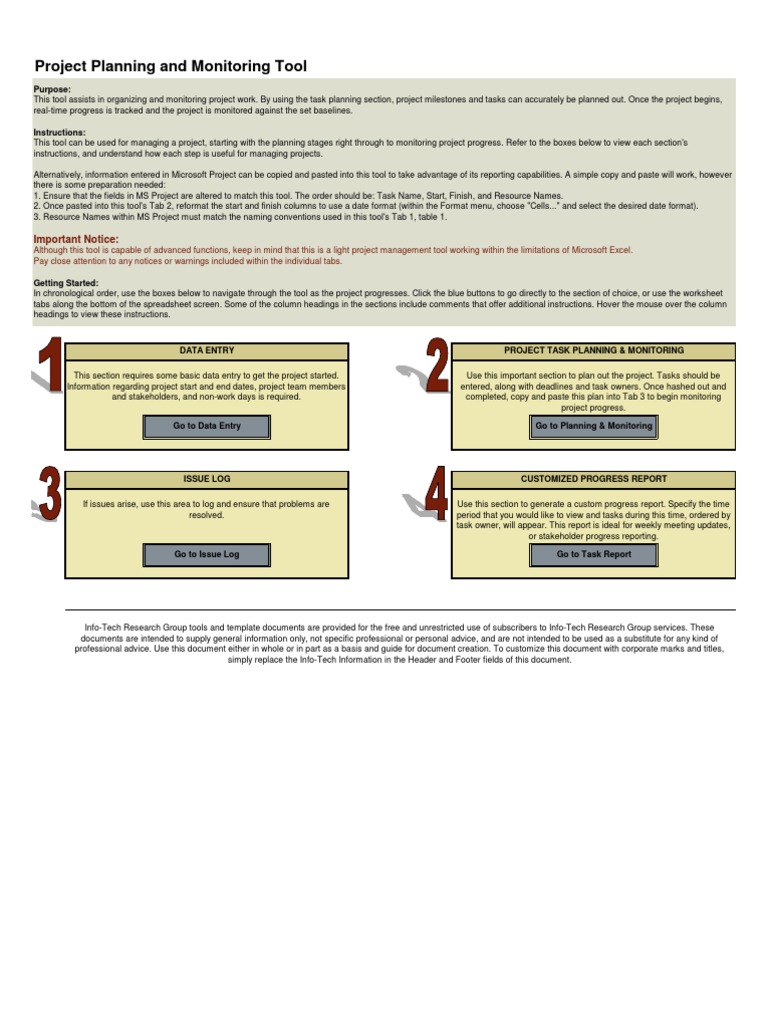 Project Planning Monitoring Tool Macro | PDF | Time Management ...