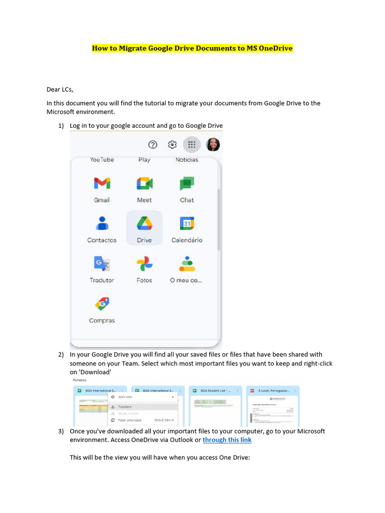 How to Migrate Google Drive Documents to MS OneDrive - Tutorial | PDF How to Migrate Google Drive Documents to MS OneDrive - Tutorial | PDF