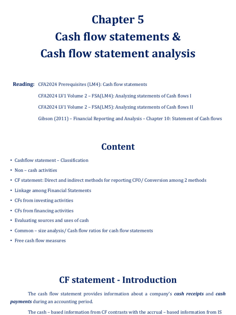TCH424E - 5 - CF Statements and CF Statement Analysis | PDF | Free Cash ...