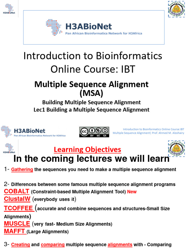 Lec1 Building A Multiple Sequence Alignment 2024 | PDF | Bioinformatics | Sequence Alignment