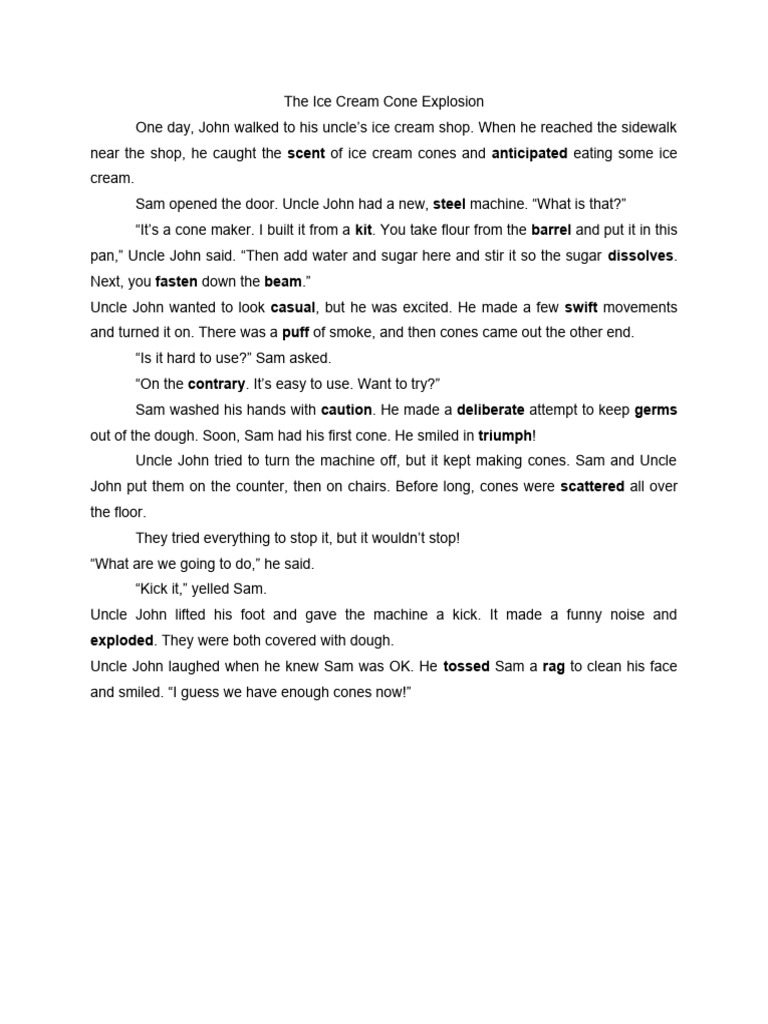 The Ice Cream Cone Explosion | PDF