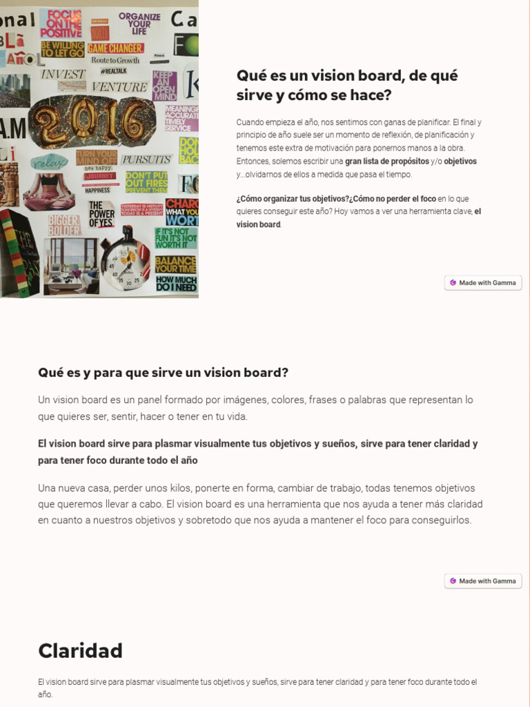 Que Es Un Vision Board de Que Sirve y Como Se Hace | PDF | Hogar ...
