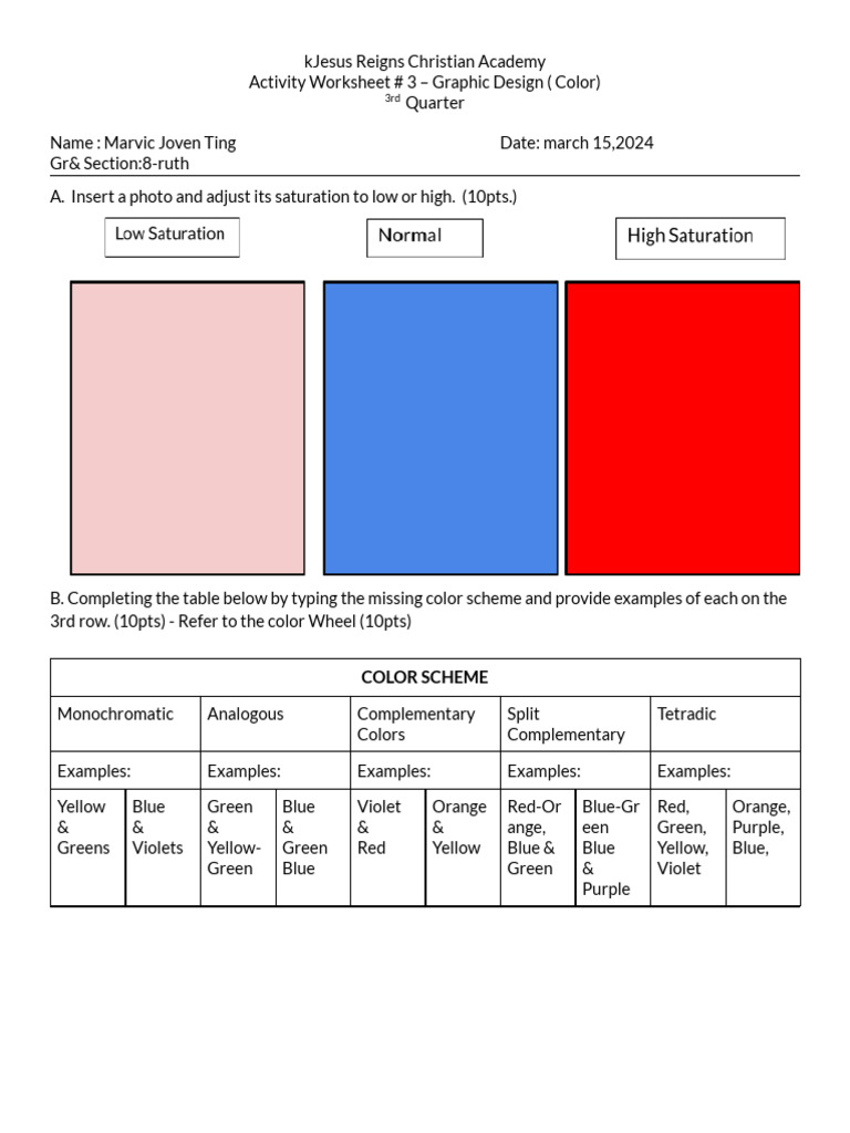 3Qtr - AW3: Colors in Graphic Design | PDF