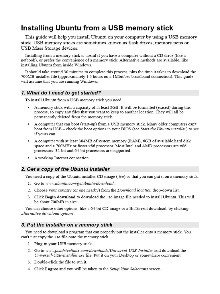 USB_Installation_Guide | PDF | Usb Flash Drive | Computer Data Storage