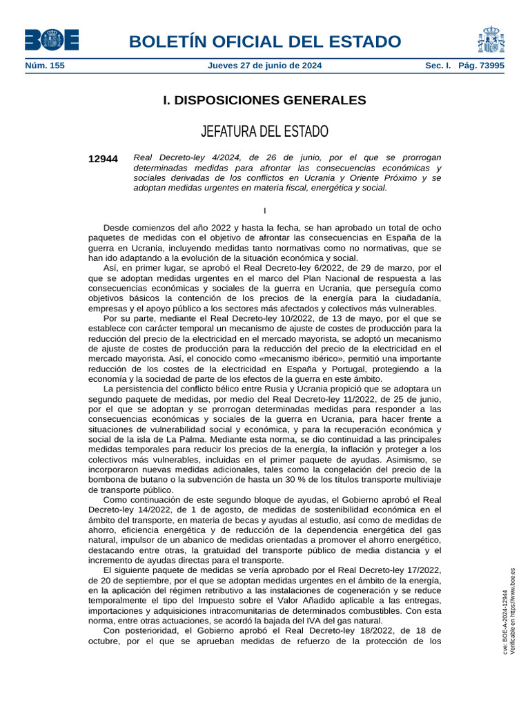 Boe A 2024 12944 | PDF | Impuestos | Inflación