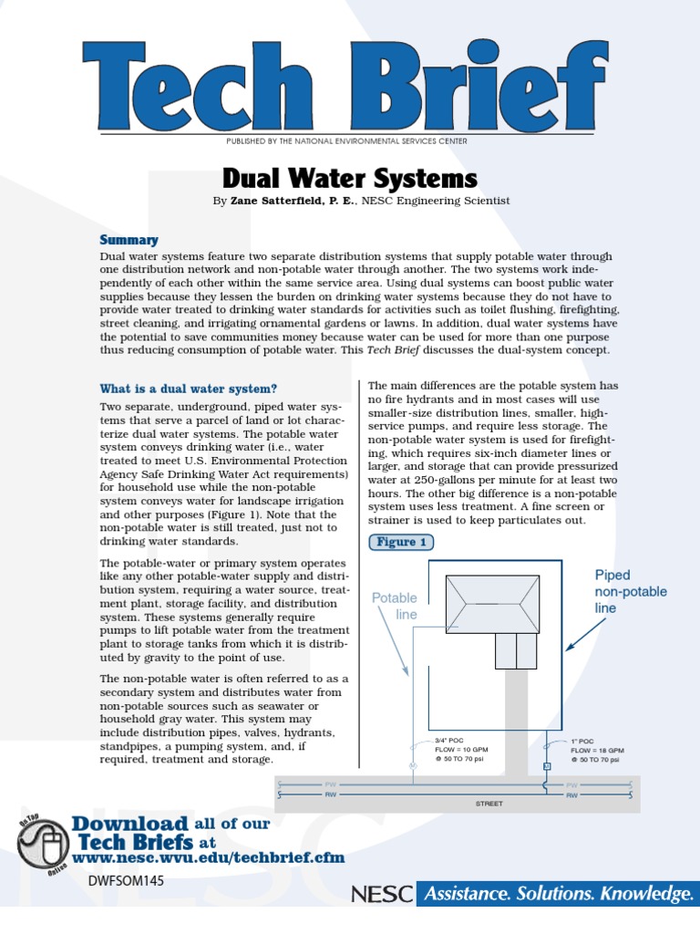 Dualwatersystems DWFSOM145 | PDF | Reclaimed Water | Water Supply Network