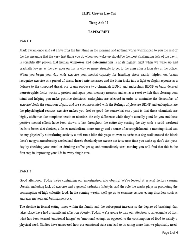 Transcript de 1 - Tap 1 | PDF | Eating | Obesity