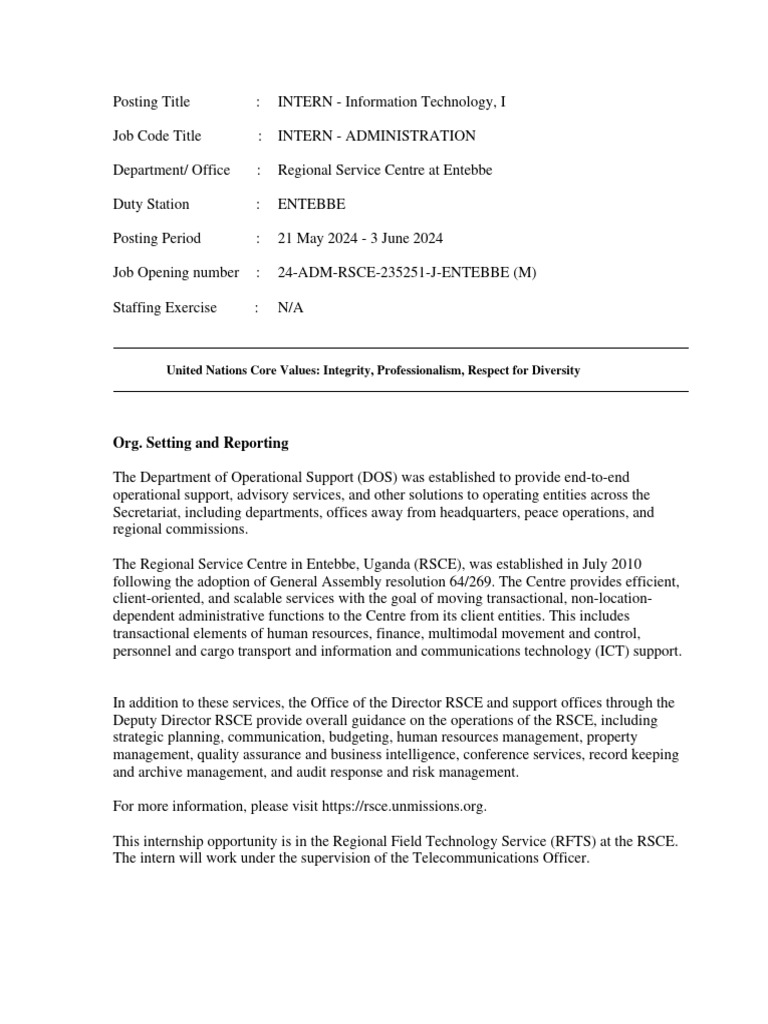 Intern Posting 235251 Information Technology | PDF | Internship | Job ...