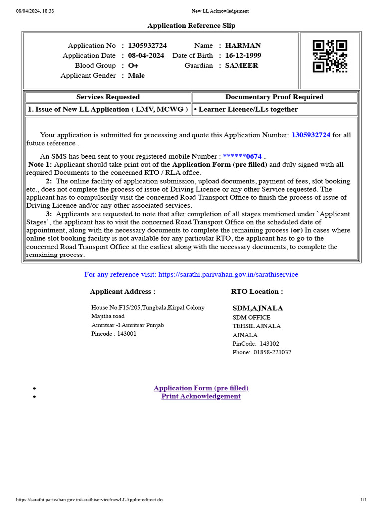 Harman So Sameer RLL | PDF | Driving