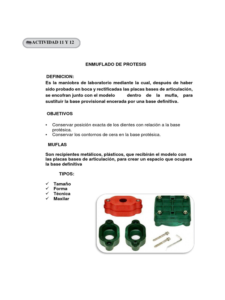 Enmuflado de Prótesis Dental: Proceso y Objetivos | PDF