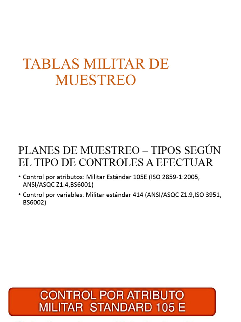 Tabla Militar Estandar 40735 | PDF | Muestreo (Estadísticas) Tabla Militar Estandar 40735 | PDF | Muestreo (Estadísticas)