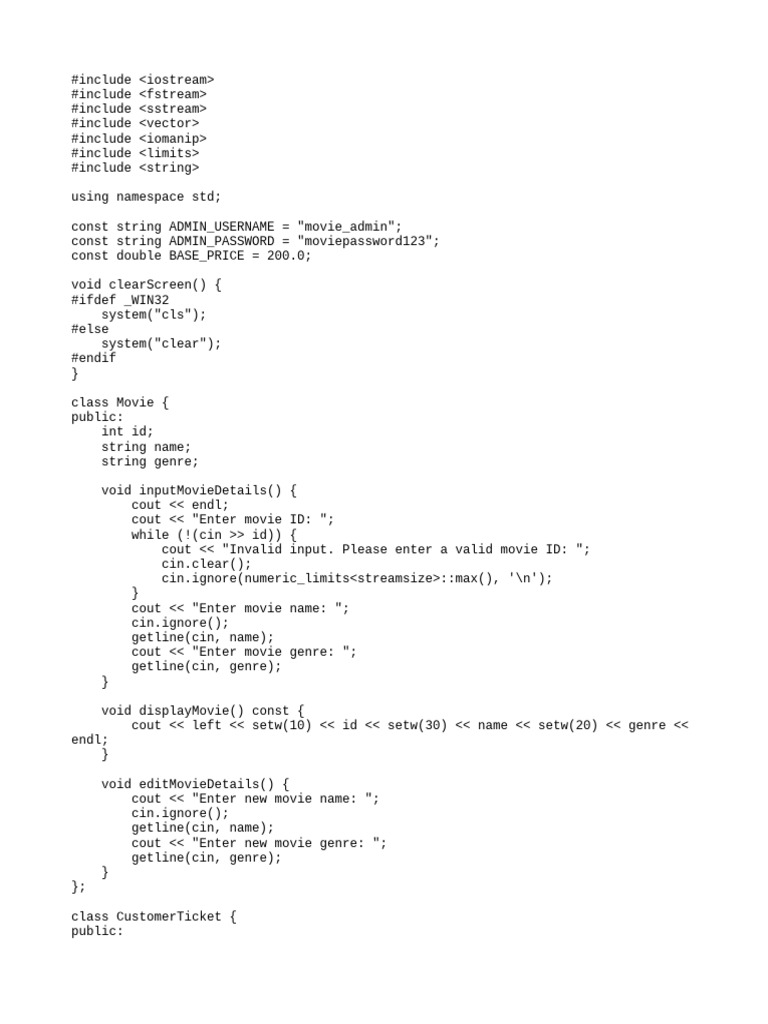 Movie Ticket | PDF | Computer Programming | Object Oriented Programming