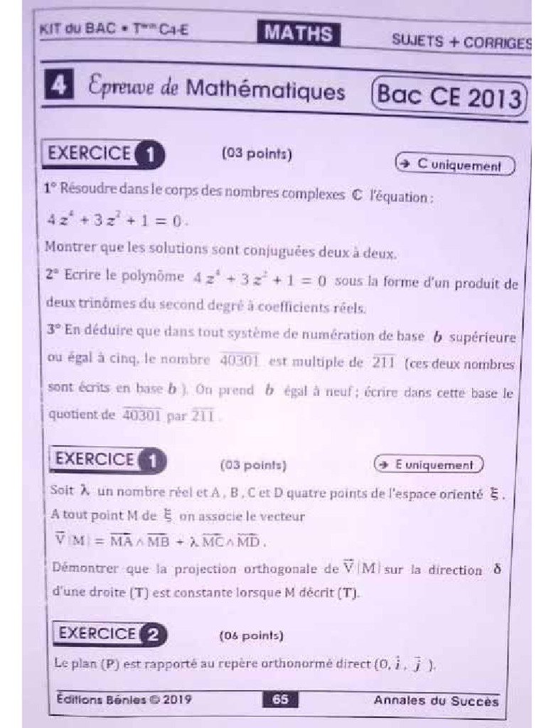 Corrigé Math | PDF