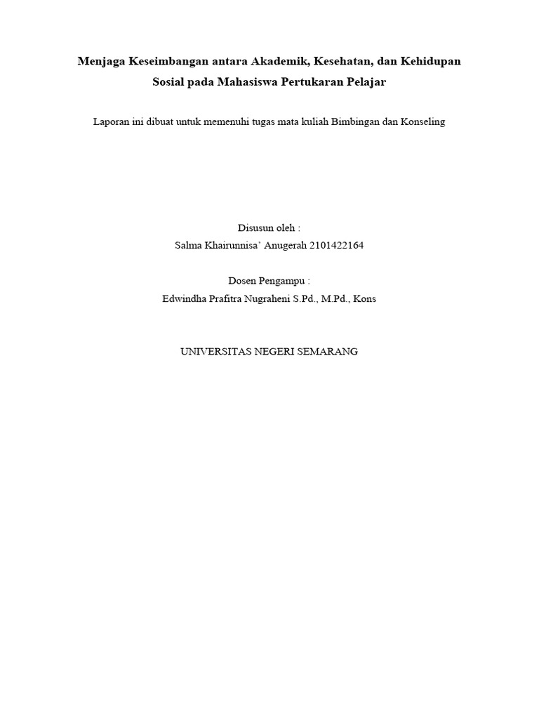 Panduan Tugas Proyek Mandiri MKDK BK | PDF