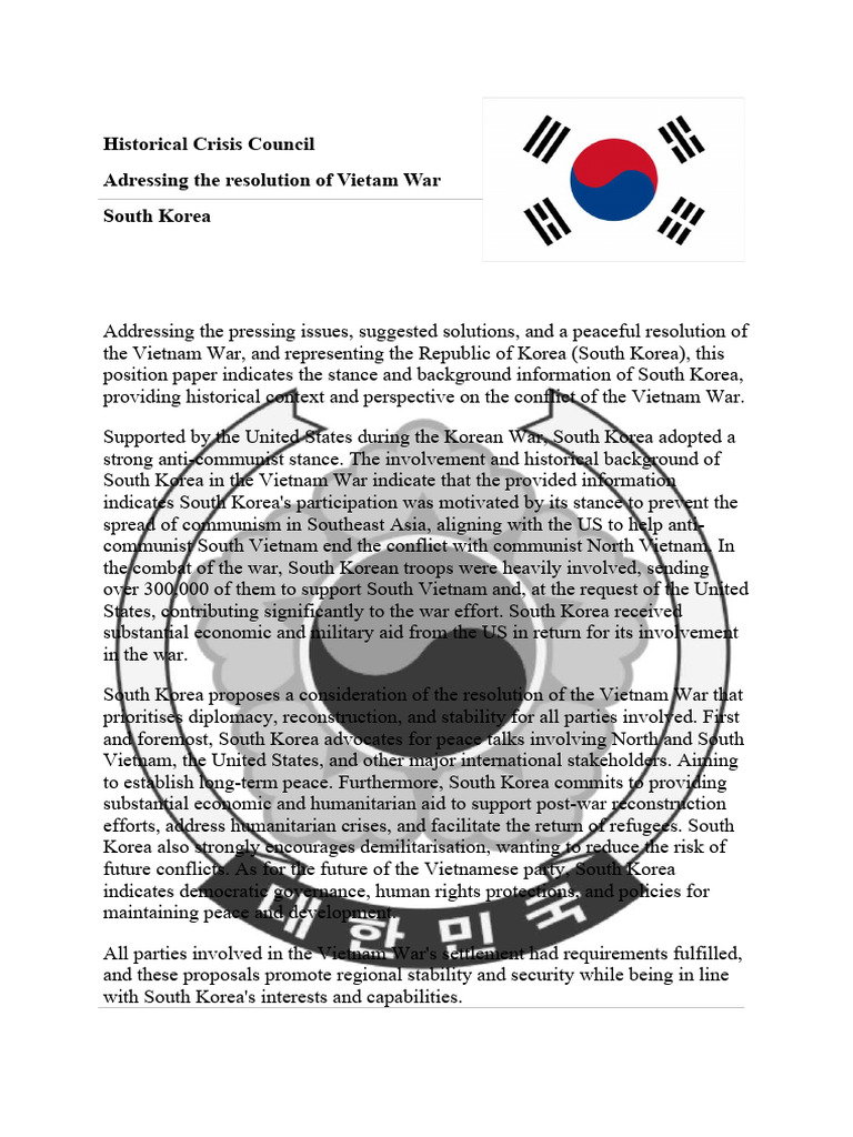South Korea's Role in Vietnam War Resolution | PDF | Vietnam War | Vietnam