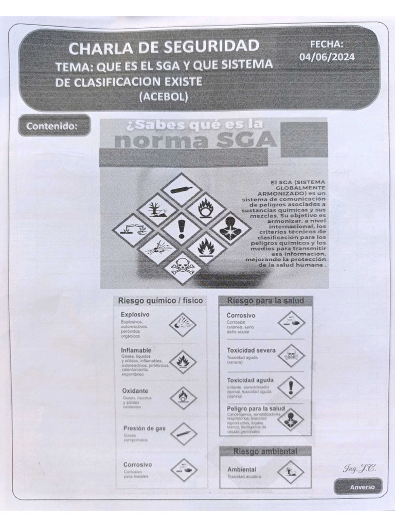 QUE ES EL SGA Y QUE SISTEMA DE CLASIFICACIÓN EXISTE | PDF