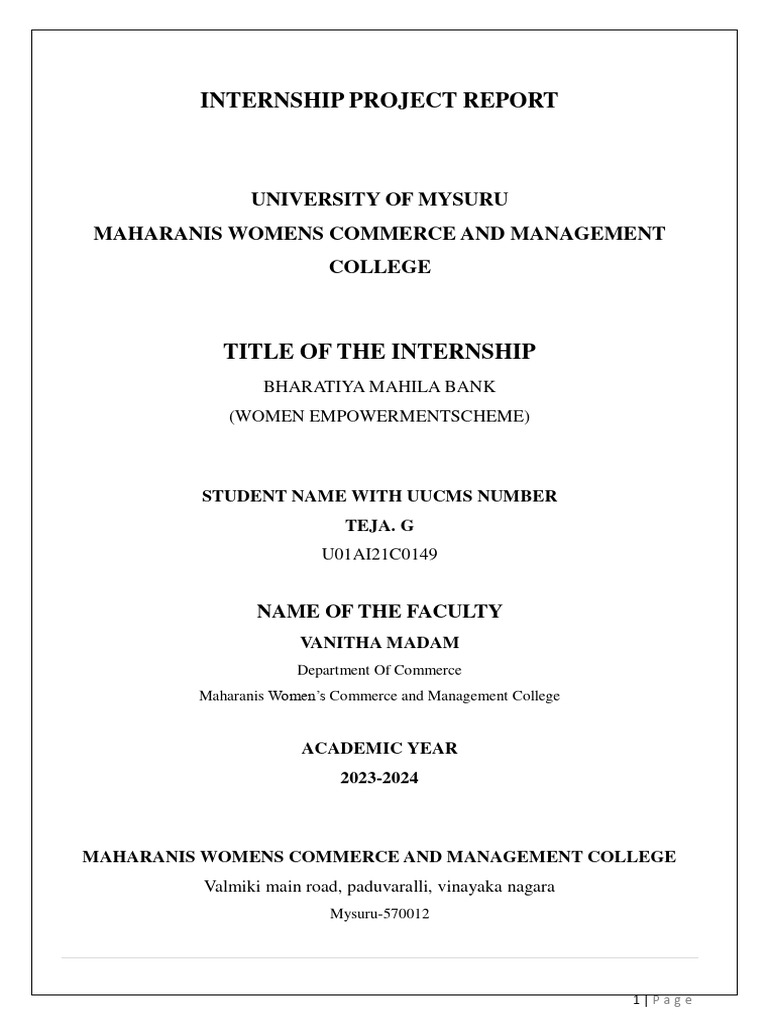 TEJA Internship PDF | PDF | Private Sector | Personal Finance