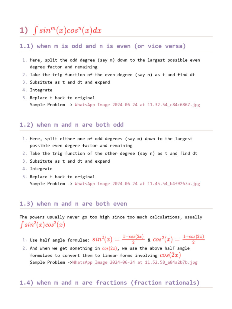 Integration Tips & Tricks | PDF | Trigonometric Functions | Algebra
