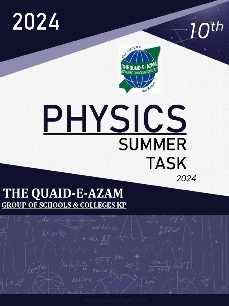 10th Grade Physics Summer Tasks | PDF | Sound | Waves