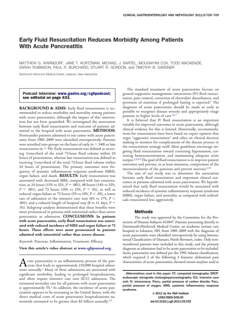 Early Fluid Resuscitation ... | PDF | Causes Of Death | Medicine
