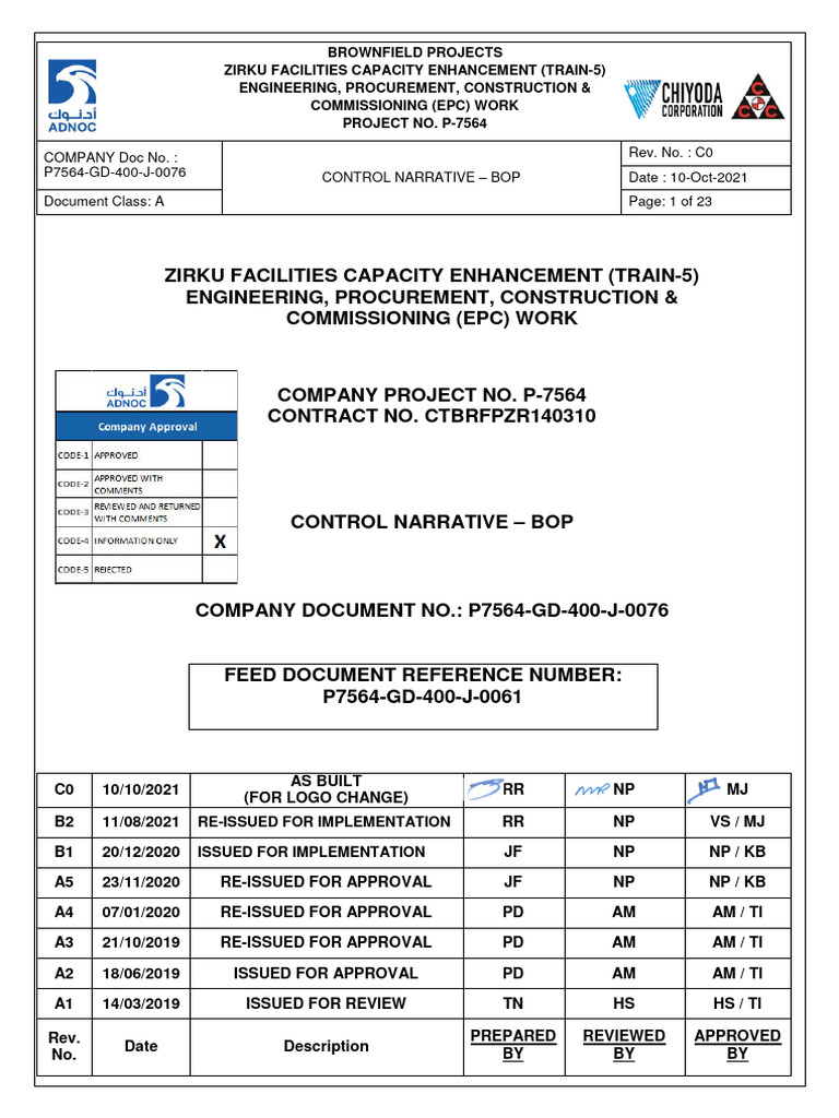 Control Narrative-Bop J-0076 - C0.1 | PDF | Pump | Valve