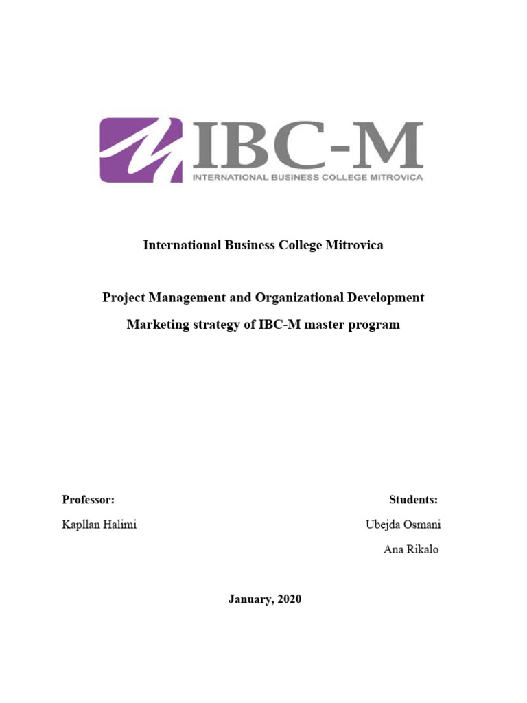 PMOD (CA) - Ubejda and Ana | PDF | Marketing | Project Management