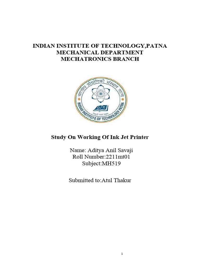 Working Of Inkjet Printer | PDF | Printer (Computing) | Equipment