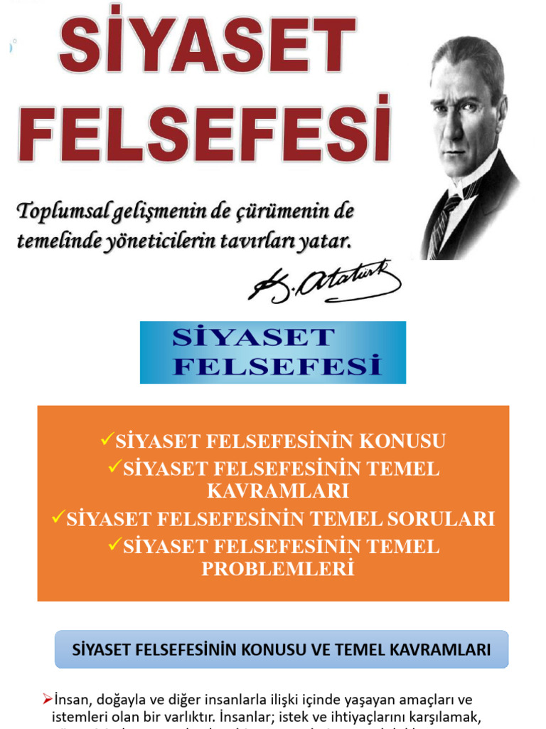 10.sinif Felsefe Dersi Siyaset Felsefesi Konusu Ders Notu Ve Slayt Gosterimi | PDF